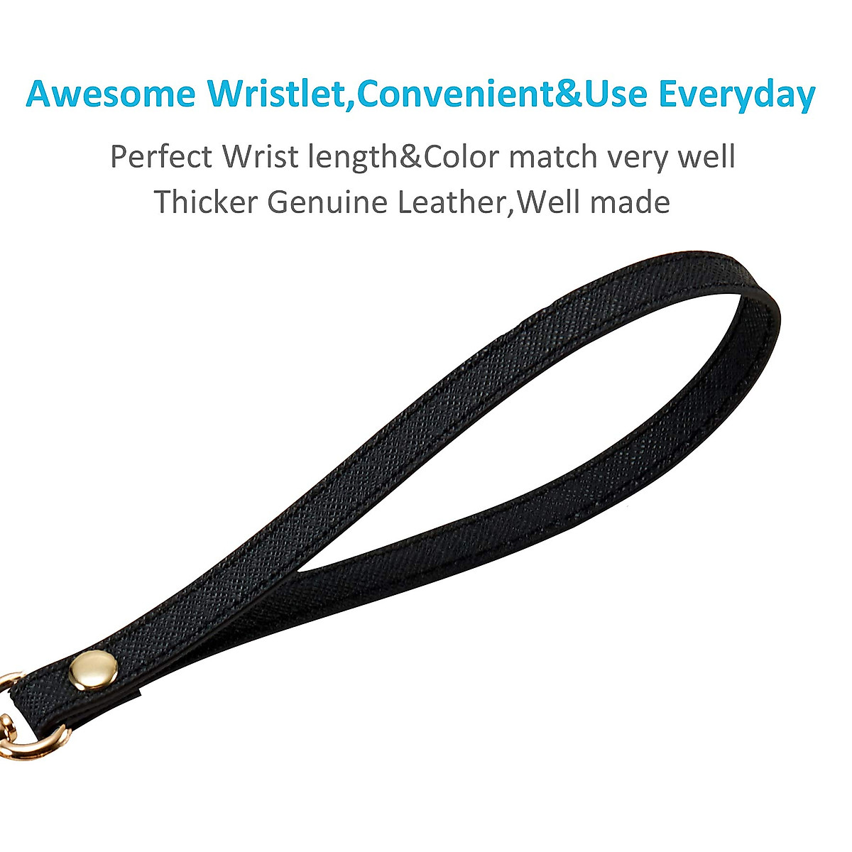 UTreers Wristlet KeyChain Strap for Wallets Bag Keys Phone Case Wristlet Strap Genuine Leather Strong&Sturdy