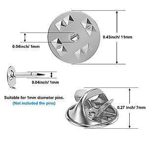 50PCS Metal Pin Backs, Pin Keepers Locking Clasp for Badge Insignia Pin Backs Replacement (Silver)