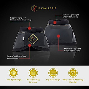 Kavallerie PRO-K Soft No Turn Bell Boots Ultimate Hoof Protection, with Anti-Spin Fastening System, Durable & Prevents Overreaching