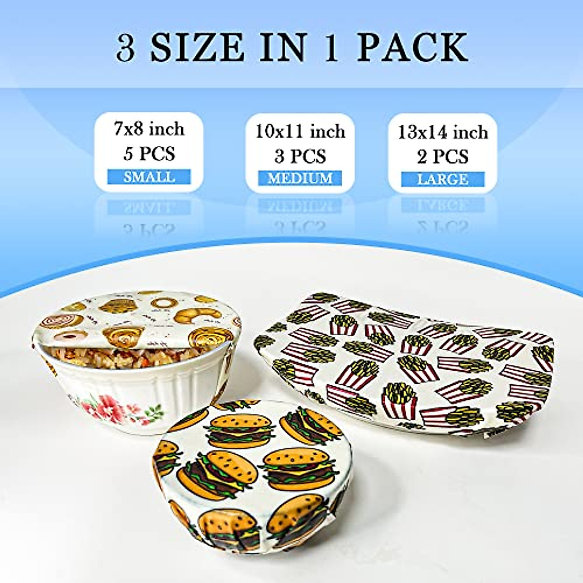 Reusable Beeswax Wrap - 10 Pack Eco-Friendly Beeswax Food Wraps | Zero Waste, Organic, Sustainable, Reusable Plastic & Silicone Free Beeswax Wraps for Food Storage | 5S, 3M & 2L