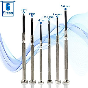 Shopping GD 6PCS Mini Screwdriver Set with Case, Precision Screwdriver Kit with 6 Different Size Flathead and Phillips Screwdrivers, Perfect mini Screwdriver Bits for Jewelry, Watch, Eyeglass Repair