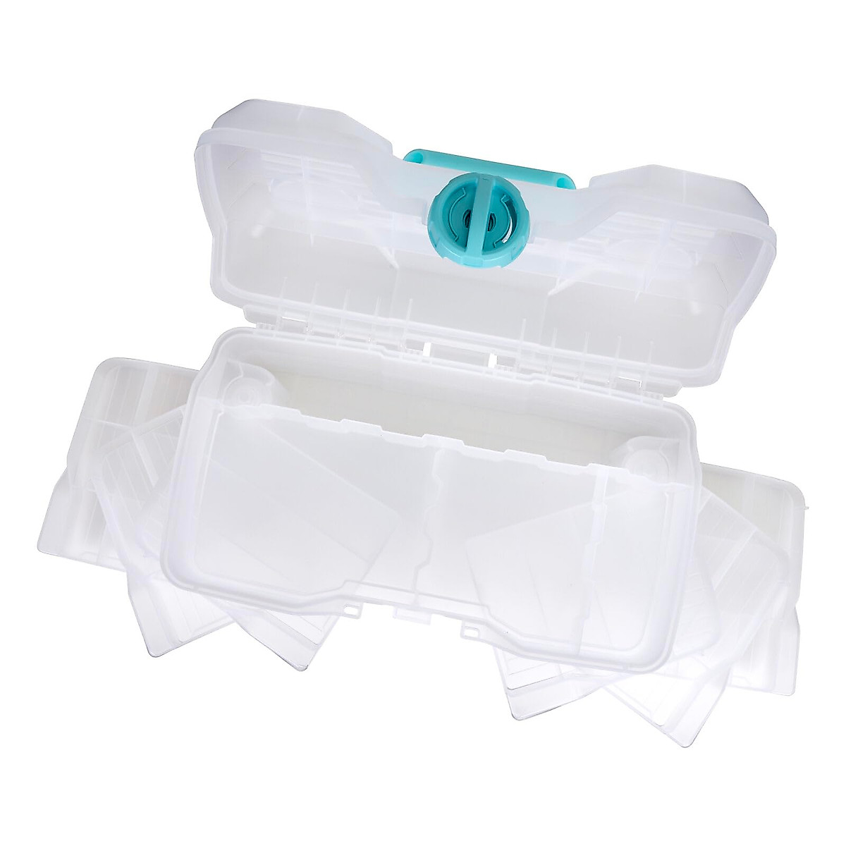 ArtBin Clear Plastic Organizer Small Parts Organizer - for DIY Arts & Crafts Storage Boxes & Organizers, Sewing Storage - Storage Box with Compartments, Project Box - Large (6 Pivot Trays) 6963PB