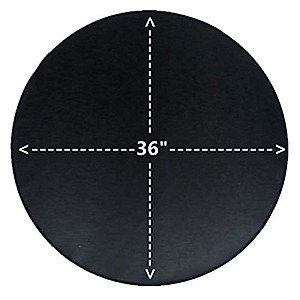 Round Ember Mat for Under Grill Fire Pit, Fire Pits Mat for Deck, Flame Retardant Heat Resistant BBQ Gas Grill Air Fryer Protective Mat for Patio Lawn Ground Outdoor Campsite Firepfoof Pad Black (36")