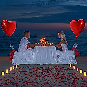 4 Pieces 32 Inches Large Heart Shaped Balloons Huge Red Foil Balloons Valentine's Day Love Balloons for Wedding Engagement Anniversary Party Favor Decorations