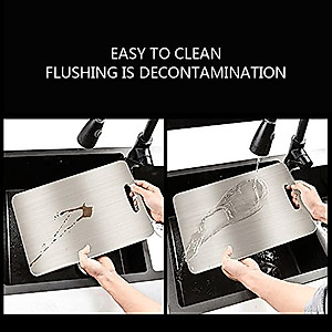 GULRUH Wood Cutting Boards for Kitchen, Stainless Steel Cutting Board Fruit Vegetable Meat Cutting Board Easy to Clean Cutting Board Practical Kitchen Tool Durable and Non-Greasy Kitchen Tool (Size :