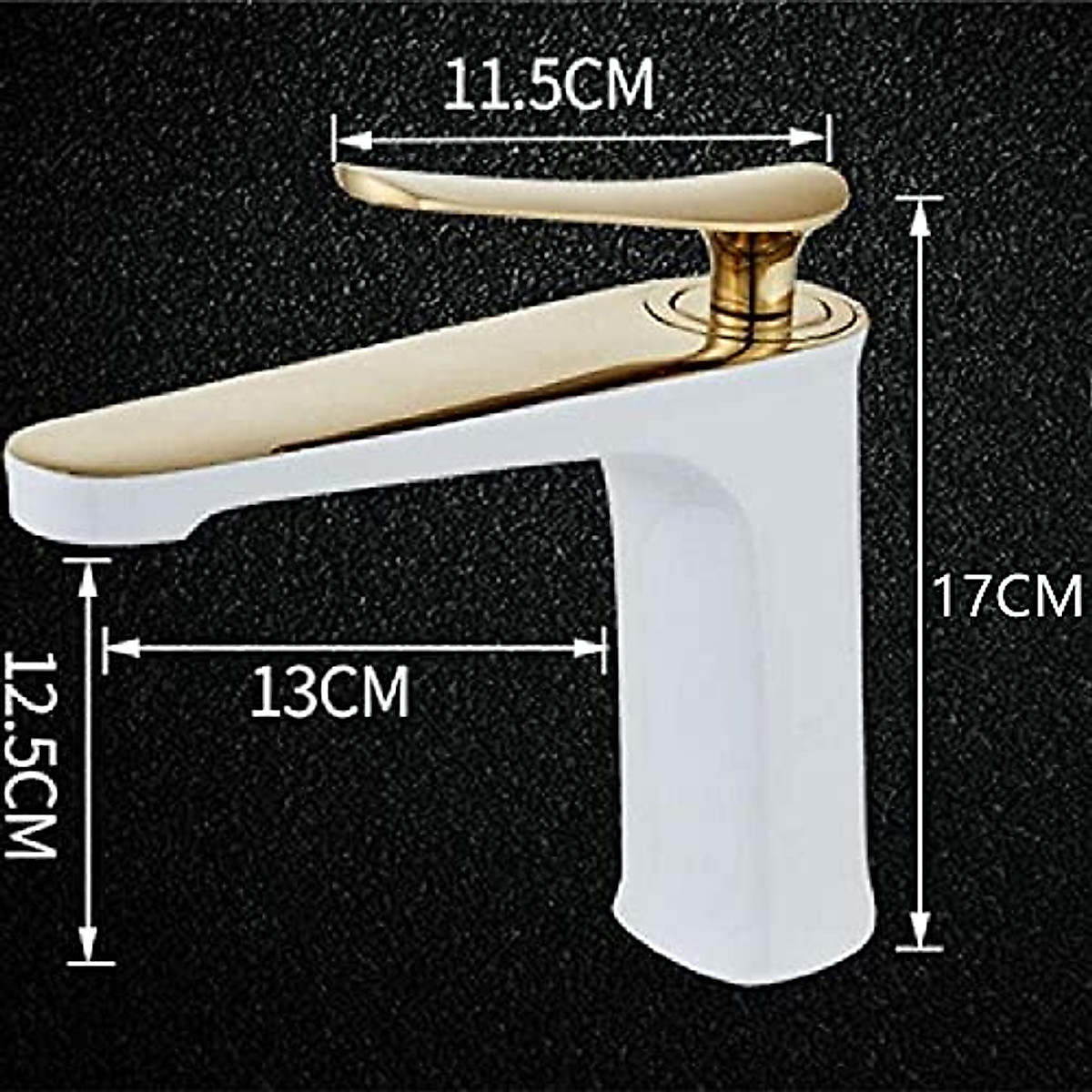 JBQ Bathroom Faucets Bathroom Sink Faucet Bathroom Vanity Faucet Solid Brass Sink Faucet Hot and Cold Single Handle countertop Mounted Toilet Crane Faucet (Color : White Gold)