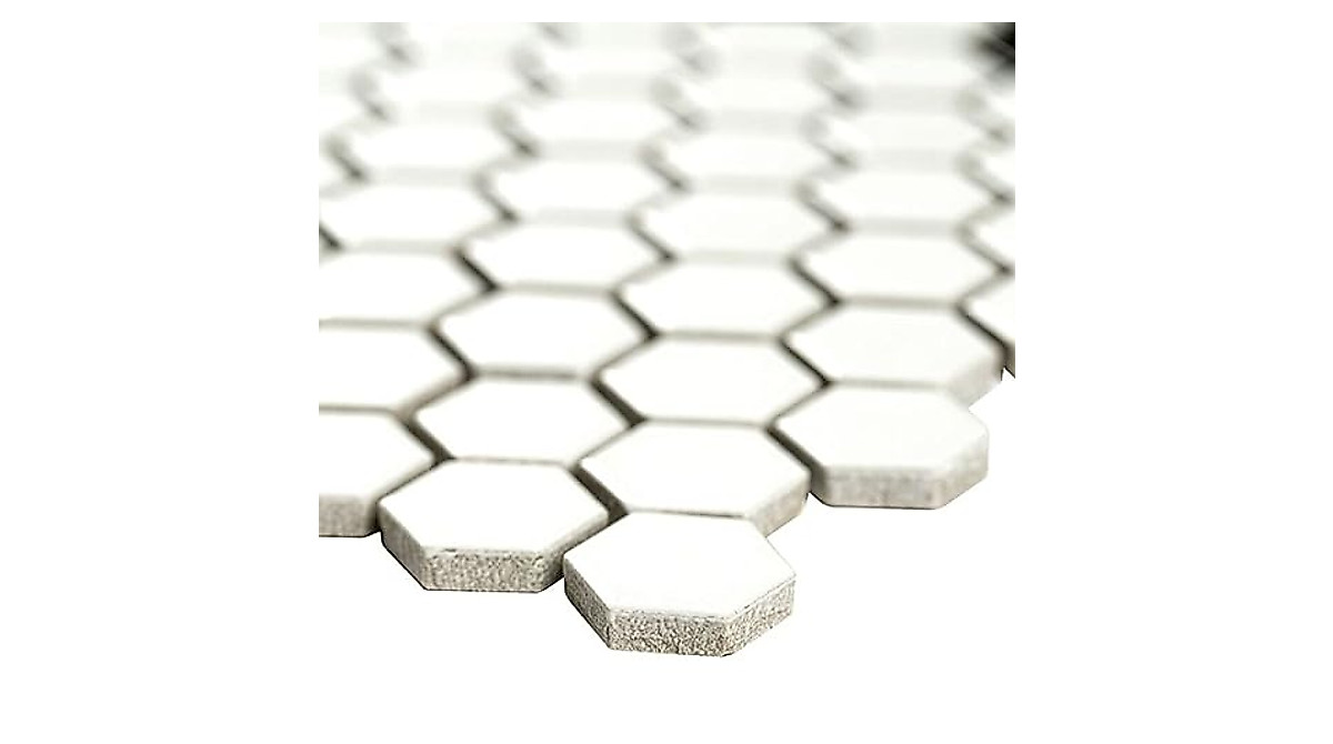 Capella Star Black and White Hexagon Tile - 1" Sheet