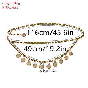 Sethain Boho Layered Body Chain Gold Multilayer Coin Pendant Waist Belly Chain Party Body Jewelry Pirate Accessories for Women