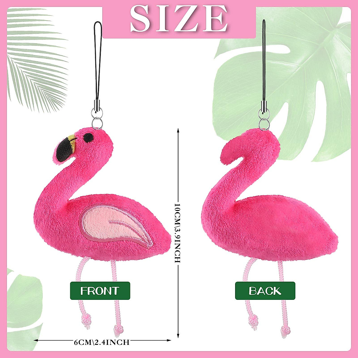 Civaner 30 Pcs Flamingo Ornament Mini Flamingo Stuffed Animal Plush Toys Gift Flamingo Keychain Decorations Pink Flamingo Keychain Set Flamingo Birthday Party Decor for Party Favor