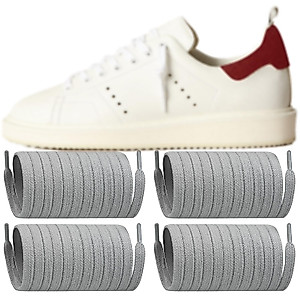 Endoto 2 Pairs Shoelaces for GG Sneaker Flat Shoe Laces Replacement Shoes Strings(Color:Grey,Size:38Inch)