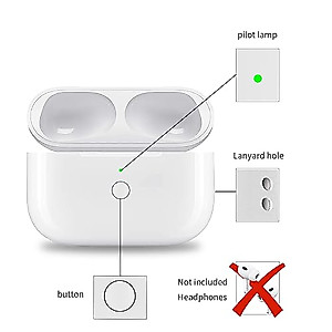 Wireless Charging Case Compatible for AirPods Pro, Charger Replacement Cases Compatible with AirPods Pro, Support Bluetooth Pairing and Sync Button(Earbuds Not Included)