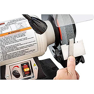 Shop Fox W1840 Variable-Speed Grinder with Work Light, 8",Black,white