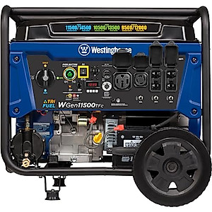 Westinghouse Outdoor Power Equipment 14500 Peak Watt Tri-Fuel Home Backup Portable Generator, Remote Electric Start, Transfer Switch Ready, Gas, Propane, and Natural Gas Powered