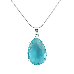 GEMHUB Silver Pendants 97.50 Carat Blue Topaz Pendant Gemstone Necklace Sterling Silver Pendant