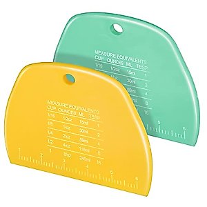 Teenitor 2 Pieces Dough Scraper Food safe Plastic Dough Cutter Bench Scraper,Cutter Multipurpose Food Scrapers for Dough, Cake, Bread