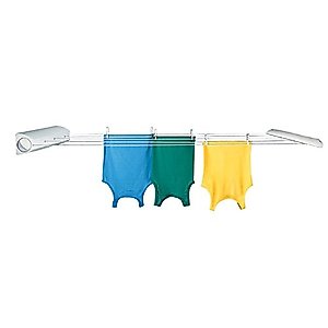 Leifheit, White Household Essentials Rollfix Laundry Drying Rack Wall Mounted, Standard
