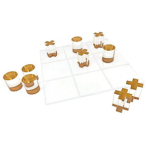 OnDisplay 3D Luxe Acrylic Tic Tac Toe Set (Gold)