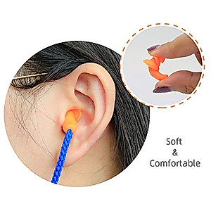 10 Pair Corded Ear Plugs for Shooting Range Ear Protection for Gun Range - Hunting Ear Plugs Individually Wrapped Shooting Ear Buds Hunting Ear Protection Hearing Protection Ear Plugs for Construction