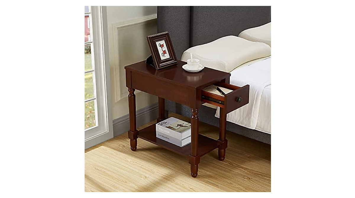 Ball & Cast Dark Brown Wood End Table - Compact & Stylish