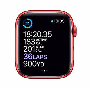 Apple Watch Series 6 (GPS, 44mm) - Red Aluminum Case with Red Sport Band (Renewed)