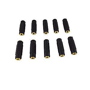 yueton Pack of 10 Gold Plated 3.5mm Stereo Jack to 3.5mm Audio Female/Female Adapter Connectors, 3.5mm F/F Stereo Coupler
