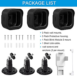 3 Pack Wall Mount for Blink Outdoor 4 (4th Gen) with Weatherproof Protective Housing and Blink Sync Module 2 Mount (Blink Camera & Sync Module is Not Included,)