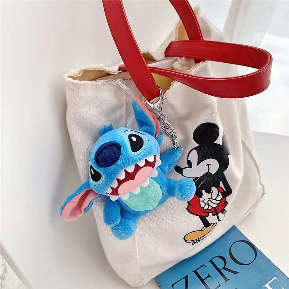AirPods Case Soft TPU Fluffy Plush Blue Stitch Cover with Keychain Hook for Apple AirPods1 AirPods2 1 2 1st 2nd Generation 3D Cartoon Disney Disneyland Cute Lovely Warm Christmas Kids Girls