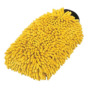 Carrand 40309 Long Chenille Microfiber Car Wash Mitt , Yellow