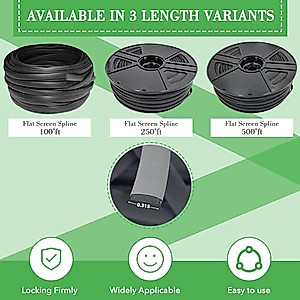 Flat Screen Spline - 0.315", 100 Feet Roll - Flat Screen Retainer Spline - Bulk Screen Holder Spline for Door, Window Mesh & Mosquito Net Fixing - Screen Door Repair & Replacement Spline - Black