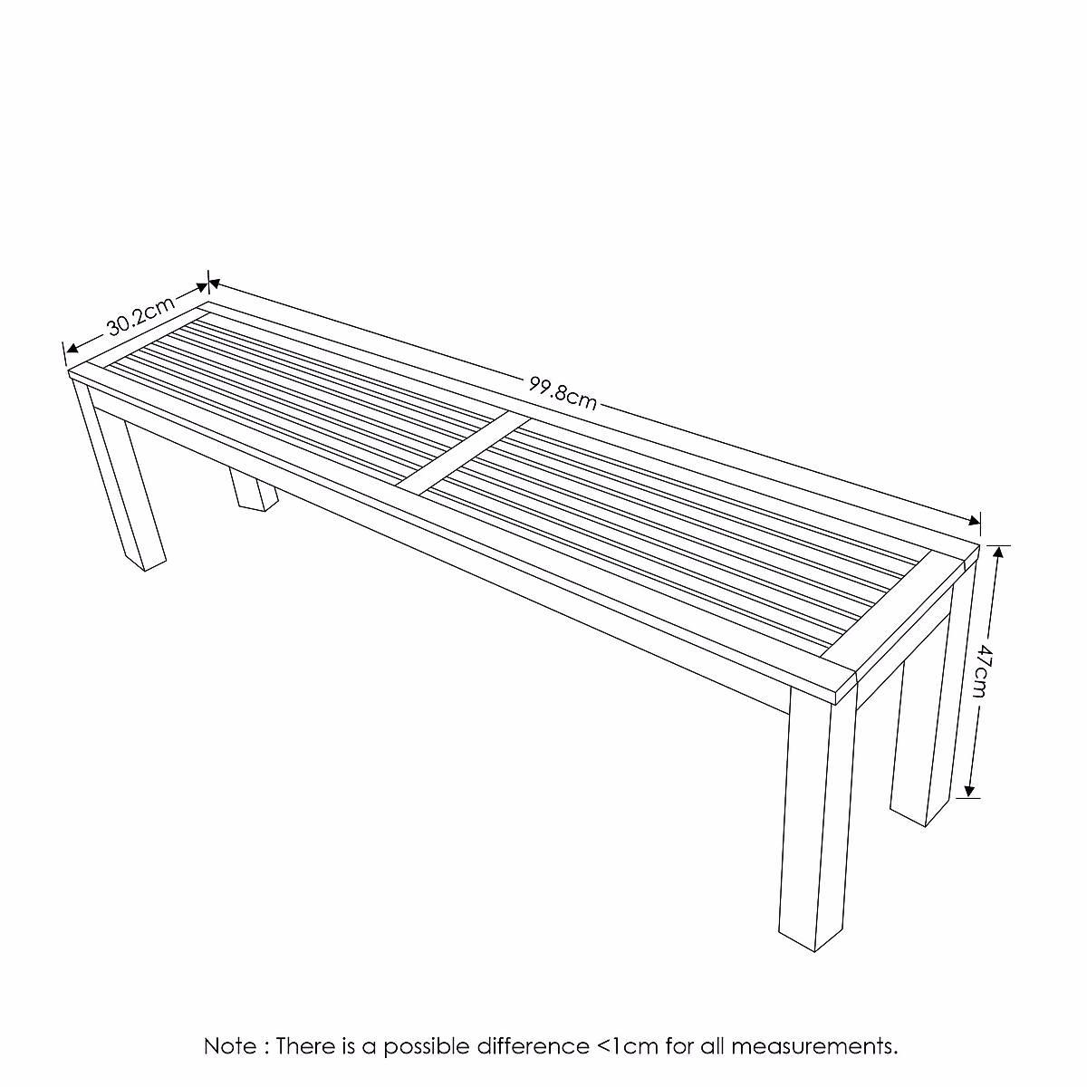 Furinno Tioman Outdoor Hardwood Potting Bench and Backless Bench