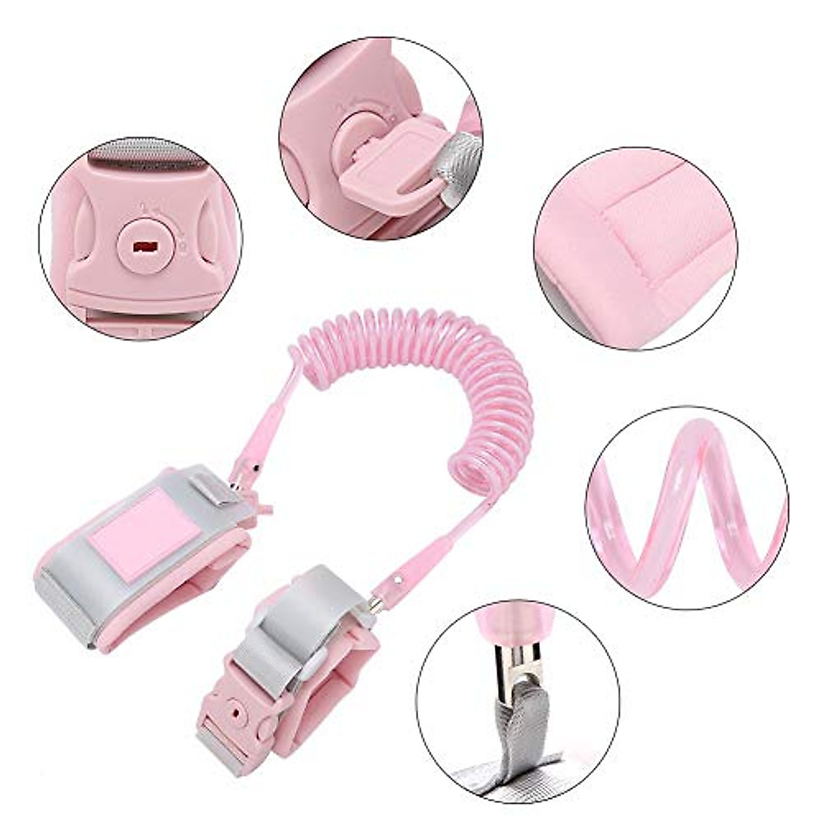 Anti Lost Wrist Link, 6.6ft Harness Strap Rope Backpack Leash Walking Hand Belt Wristband for Toddlers Kids,Baby Bottle Holder, Universal Bag and Other Accessories