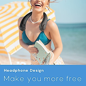 AOBOR Portable Neck Fan, 4000mAh Leafless USB Hanging Neck Fan, Wearable Personal Fan, Rechargeable, Black