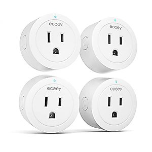 Ecoey Smart Plug - Smart Home Wi-Fi Outlet with Timing and Appointment Function, Smart Plugs with Voice Control, Familywell Pro/Tuya APP, ETL Listed, GW2001, 4 PACKS