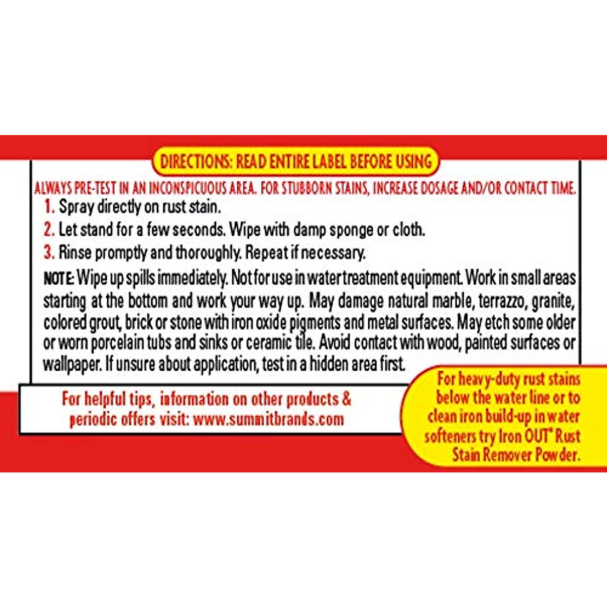 Iron OUT Spray Gel Rust Stain Remover, Remove and Prevent Rust Stains in Bathrooms, Kitchens, Appliances, Laundry, and Outdoors, 24 Ounce, Pack of 6