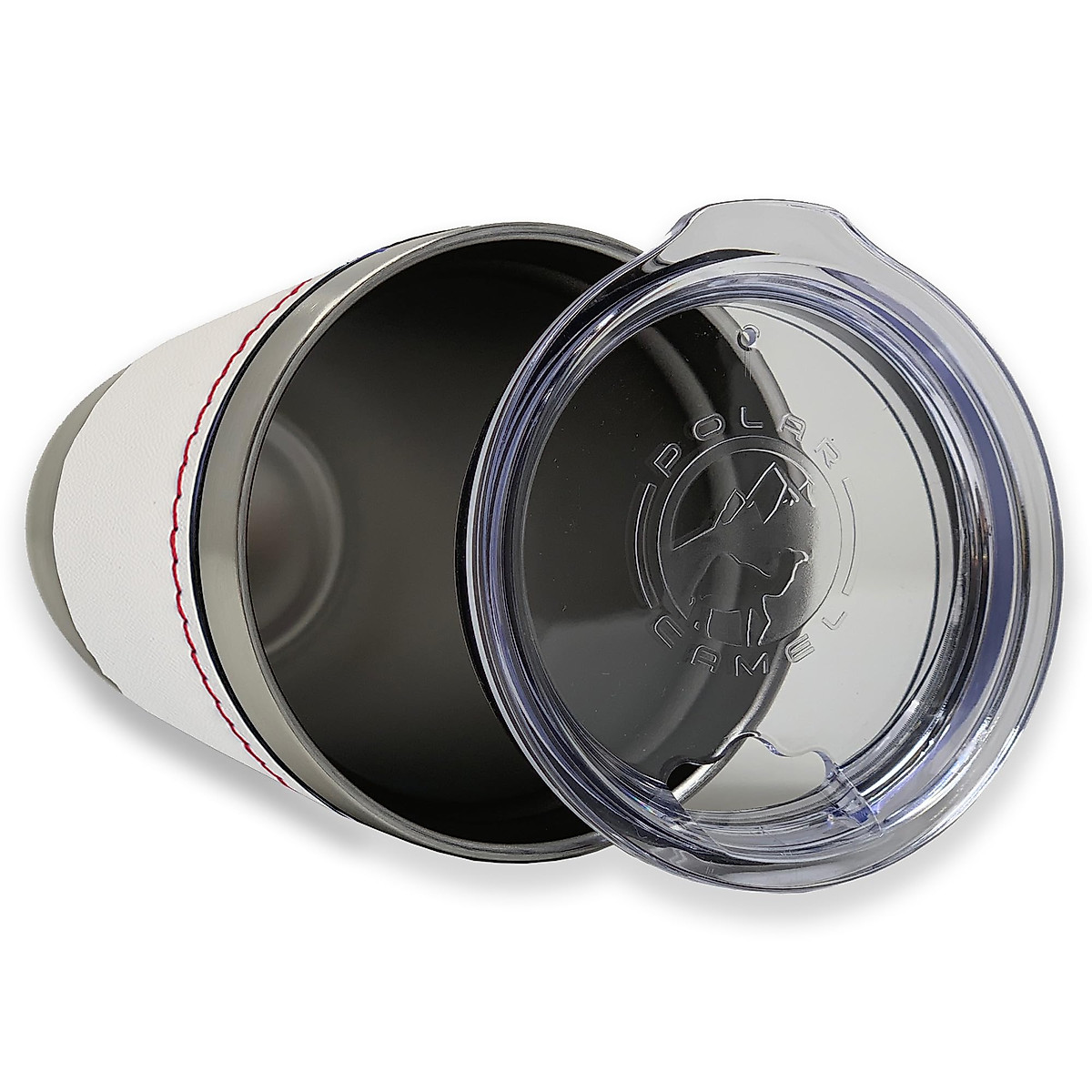 LaserGram 20oz Vacuum Insulated Tumbler Mug, Disc Golf, Personalized Engraving Included (Faux Leather, Baseball Style)