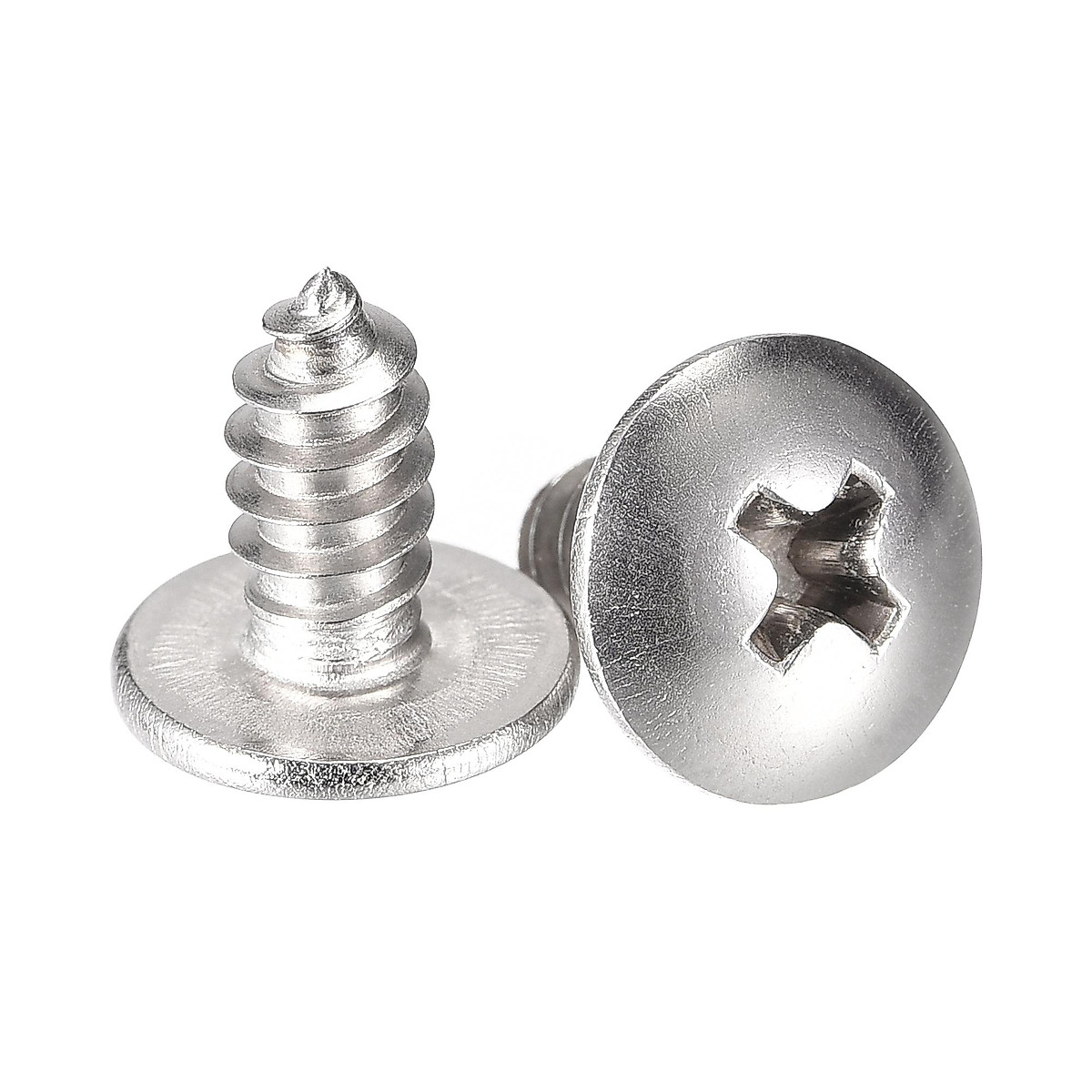 uxcell Phillips Head Self Tapping Screws, #10 x 3/8" 304 Stainless Steel Wood Sheet Metal Screw 50pcs