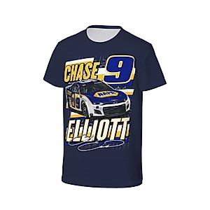 ASFRSH Chase Elliott 9 Shirt for Teen Girl & Boy Printing Short Sleeve Tee Athletic Classic Shirt Crewneck T-Shirt