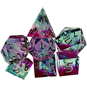 Colcolo Polyhedral with Sharp Lightwheigt 7-8 D10 D% D12 D20 Set for Conscious Role Playing
