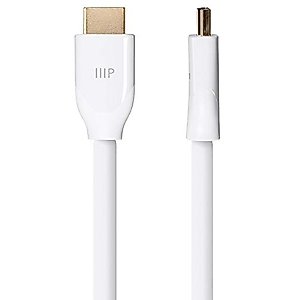 Monoprice Certified Premium HDMI Cable - White - 10 Feet | 4K@60Hz, HDR, 18Gbps, 28AWG, YUV 4