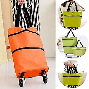 Foldable Shopping cart with Wheels for Grocery Collapsible Shopping Bags Removable Bag Bigger Waterproof Shopping Bag