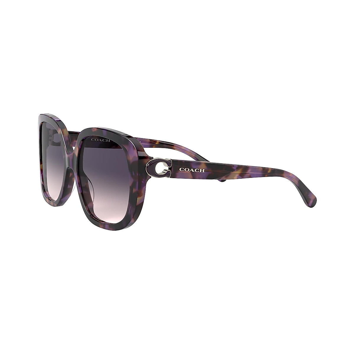 Coach HC8292 Sunglasses, Purple Tortoise/Purple Pink Gradient, 56 mm