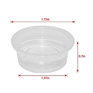 SLSON Small Gecko Food and Water Cups 100 ct Plastic Feeder Cups for Reptile Feeding Bowls for Crested Gecko Lizard and Other Small Pet, 0.5 oz