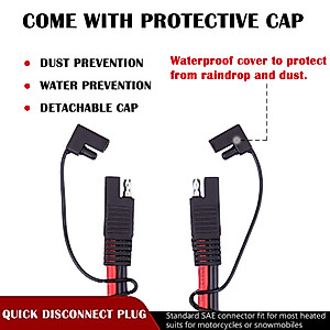 iGreely SAE Extension Cable 14AWG SAE to SAE Extension Cable Quick Disconnect Wire Harness SAE Connector for Solar Panel Battery Motorcycle Cars Tractor 14 Gauge 4M/13FT