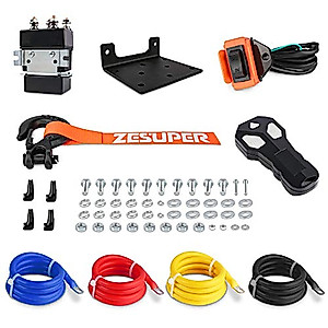 ZESUPER 4500-lb Waterproof Winch Waterproof IP67 Electric Winch with Hawse Fairlead, with Both Wireless Handheld Remote (Steel Cable)