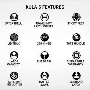 Bote Kula 5.0 Insulated Hard Cooler 5 Gallon Bucket Style Gatorshell Tough Construction with Carry Handle Bottle Opener Attached Rubber Mat on Lid Doubles for Seat
