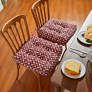 JMKaixin Pack of 2 Outdoor Seat Cushions, Patio Chair Cushions 19"x19" with Ties for Patio Furniture Chairs Home Garden Decoration