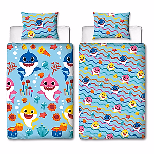 Character World Baby Shark Rainbow Single Duvet Cover Set
