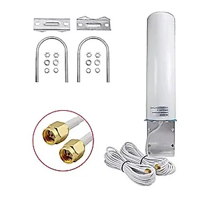 High Gain 10-12dBi Wide Band Outdoor Wall Mount Dual SMA 3G/4G LTE Antenna for 4G LTE Router Modem Gateway Mobile Cell Phone Signal Booster Cellular Amplifier