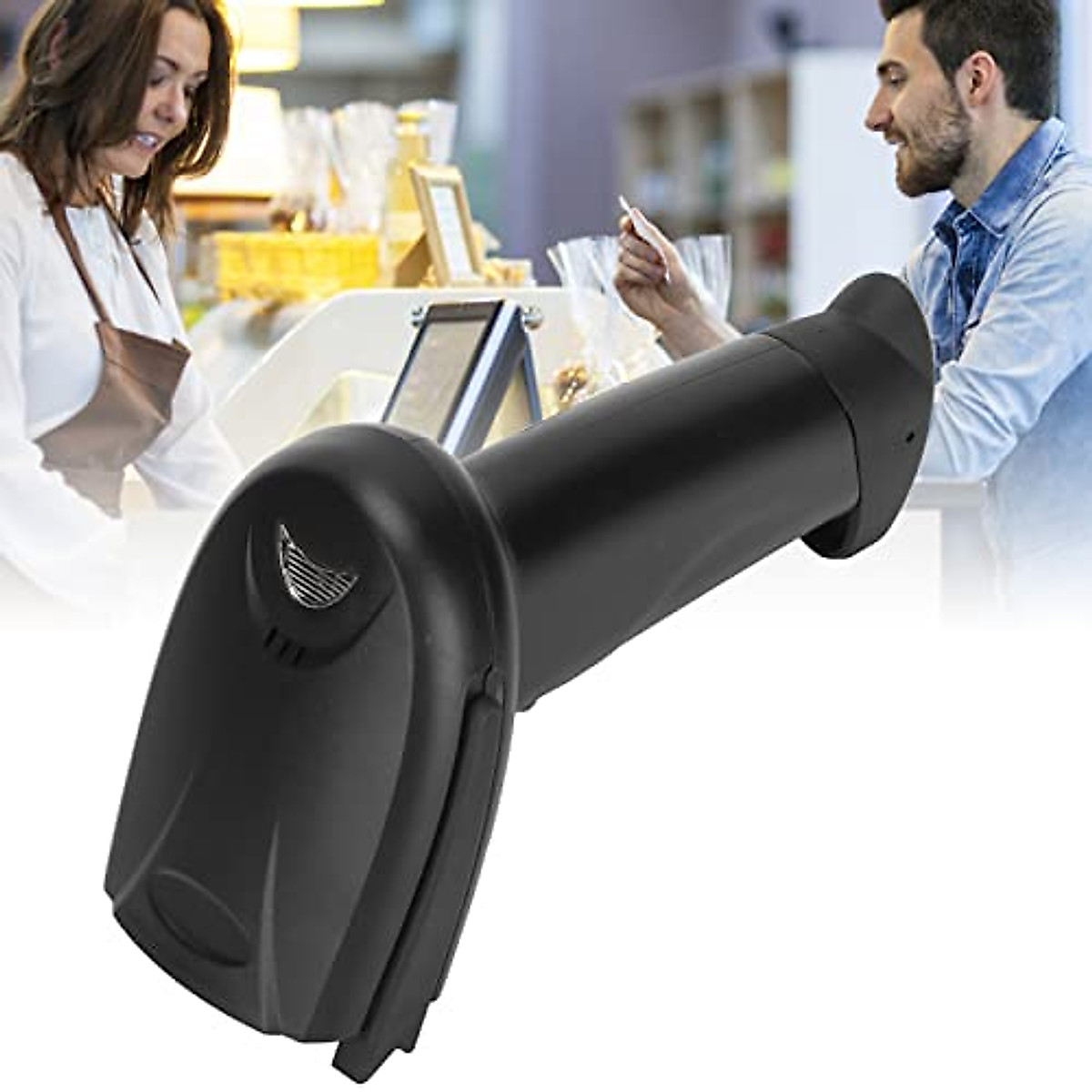 Barcode Scanner, FG2106 Utomatic Fast Scanning Handheld Bar Code Reader, Rechargeable Scan Gun for Supermarket, Hotel, Bookstore