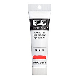 Liquitex Professional Heavy Body Acrylic Paint, 2-oz (59ml) Tube, Fluorescent Red